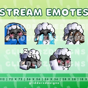 Black Sheep White Fur Twitch Emote Jumbo Pack 1 | 20 Black Sheep Emotes ...