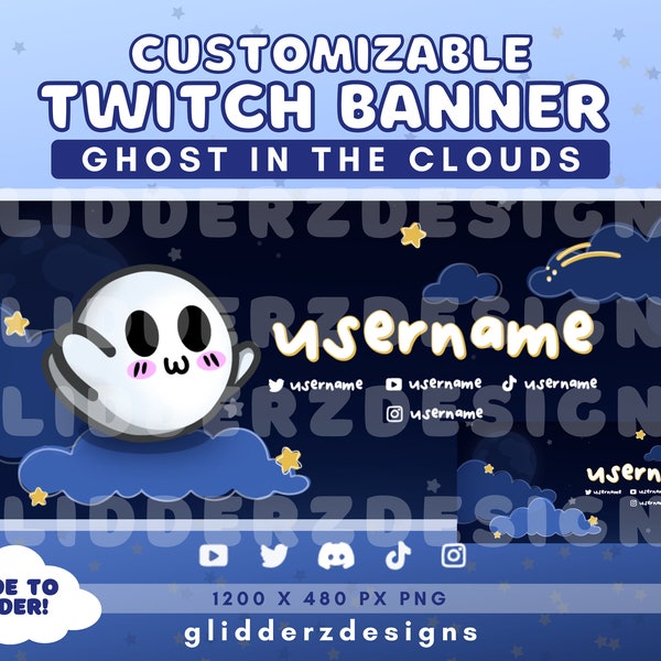 Ghost Twitch Banner - Etsy