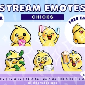 Chick Twitch Emote Jumbo Pack 2 | Cute Chick Emotes | Chicken Discord ...