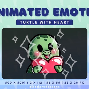 Turtle With Heart Animated Emote | Sea Turtle Animated Twitch Emotes ...