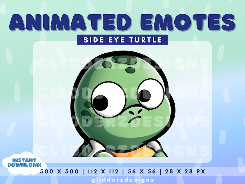 Turtle Side Eye Animated Emote | Side Eye Twitch Emote | Cute Turtle ...