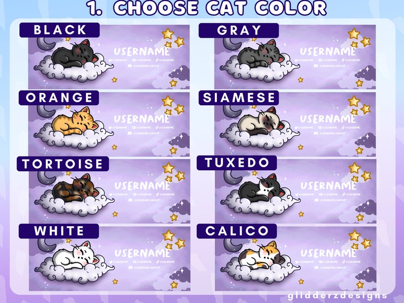 Cat Twitch Banner Customizable Twitch Banner Cute Cat - Etsy