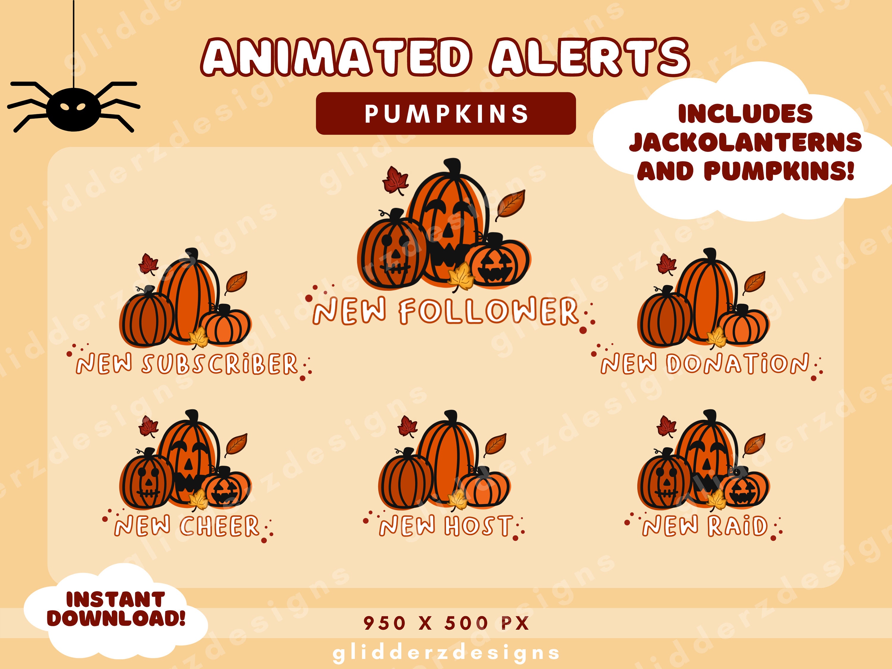 Halloween Twitch Alerts | Pumpkin ANIMATED Twitch Alerts | Jackolantern ...
