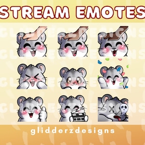 Gray Hamster Twitch Emote JUMBO Pack 1 | 20 Gray Hamster Emotes Twitch ...
