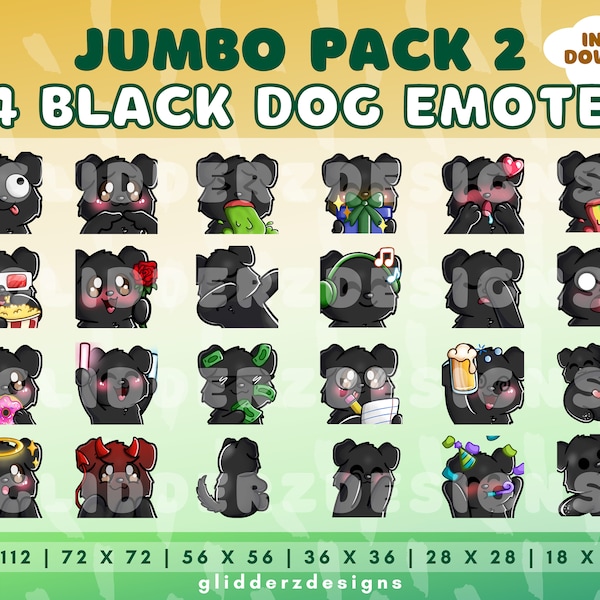 Twitch Dog Emote Black - Etsy