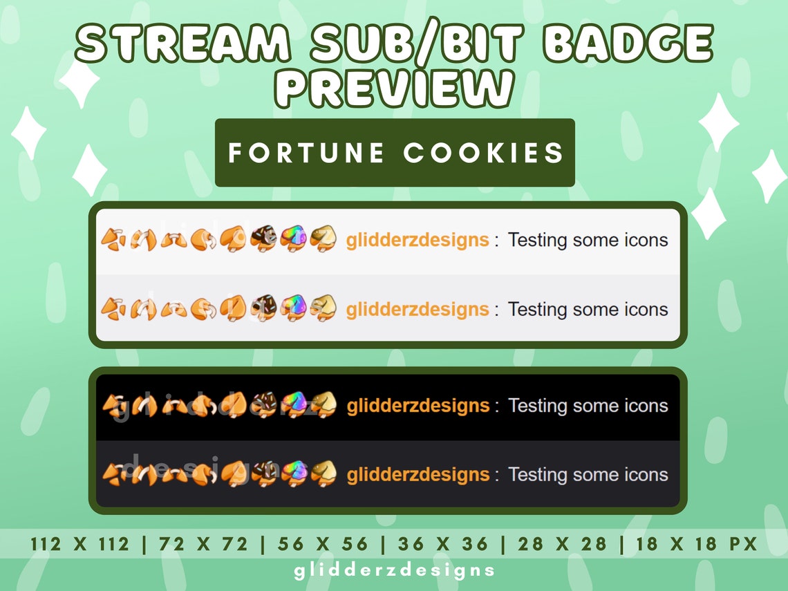Cookie Twitch Sub Badge | Fortune Cookie Stream Badge | Twitch Fortune ...