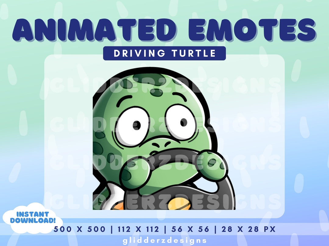 Turtle Driving Animated Emote | Driving Twitch Emote | Cute Turtle ...