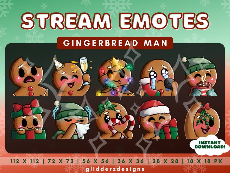 Gingerbread Man Twitch Emotes Gingerbread Man Christmas - Etsy