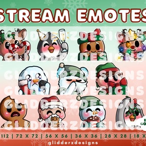 Christmas Twitch Emote Pack | Holiday Emote Twitch 11-pack | Santa ...