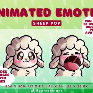 White Sheep Pop Emote Animated | Sheep Pop Cat Emote | Pop Animated ...