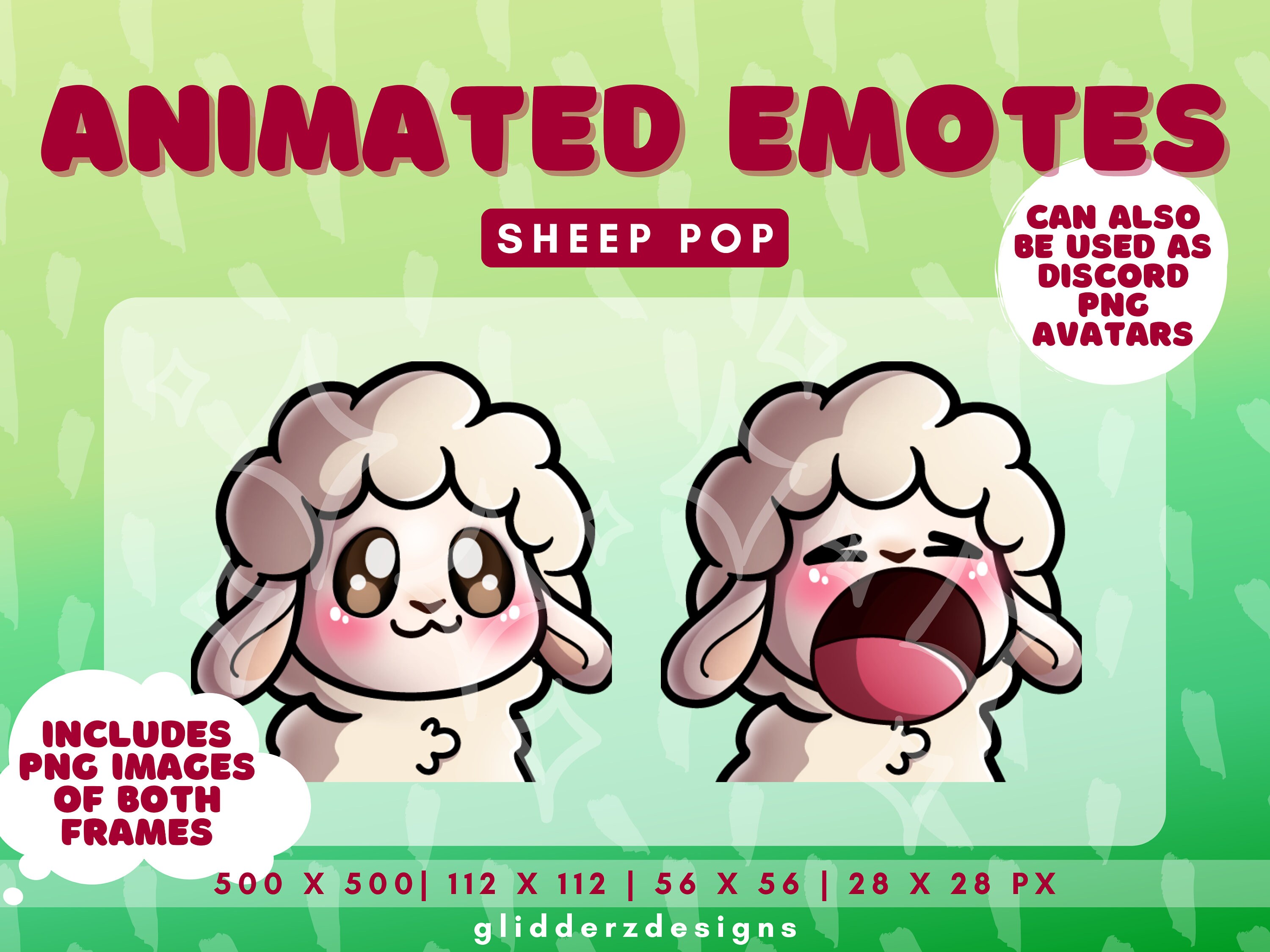 White Sheep Pop Emote Animated | Sheep Pop Cat Emote | Pop Animated ...