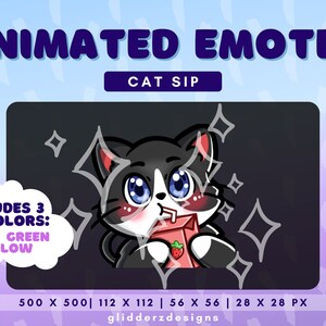 ANIMATED Sip Emote Twitch | Cat Sip Animated Twitch Emote | Tuxedo Cat ...