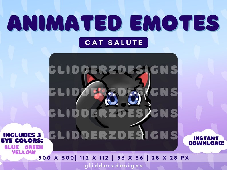 Black Cat Salute Animated Emote | Black Cat Animated Emote | Salute ...
