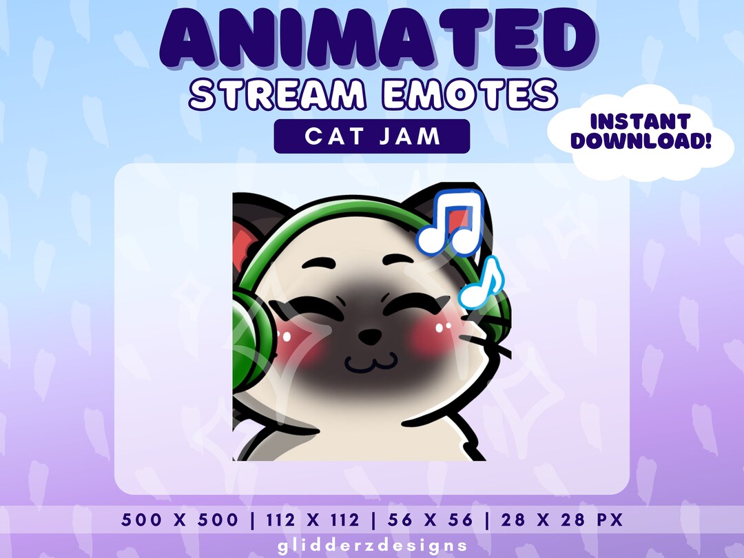 Animated Emote Cat Jam | Jam Twitch Emote Animated | Cat Music Emote ...