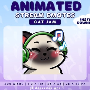 Animated Emote Cat Jam | Jam Twitch Emote Animated | Cat Music Emote ...