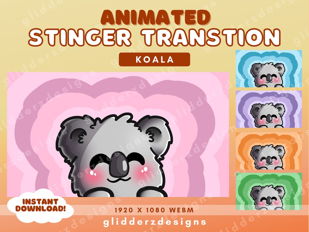 Koala Stinger Transition Twitch | Koala Stream Transition | Animated ...