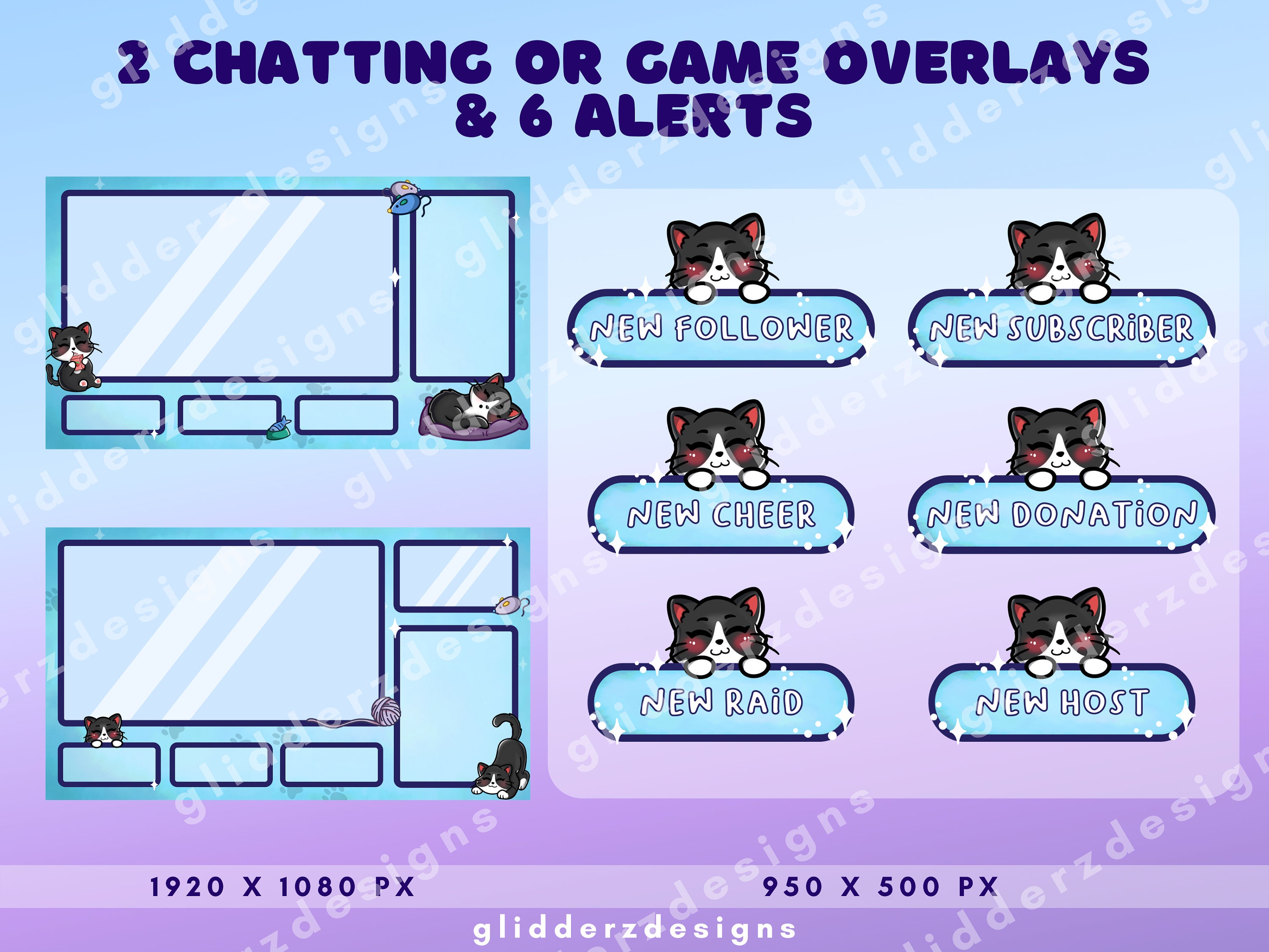 Animated Cat Twitch Overlay Package Twitch Cat Overlay - Etsy Canada