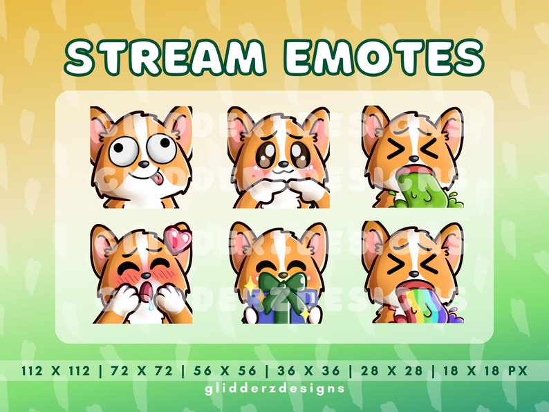Corgi Twitch Emote Jumbo Pack 2 24 Corgi Emotes for Twitch - Etsy