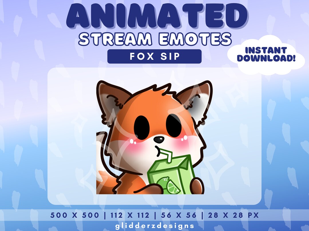 Sip Animated Twitch Emote Animated Sip Emote Orange Fox Animated Emote ...