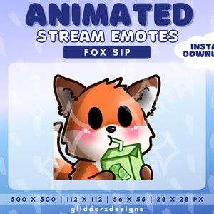 Sip Animated Twitch Emote Animated Sip Emote Orange Fox Animated Emote ...