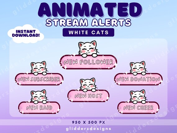 Cat ANIMATED Twitch Alerts Cat Stream Alerts Animated - Etsy