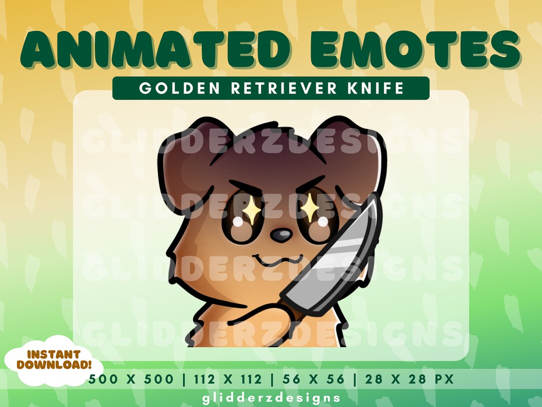 Animated Knife Emote | Golden Retriever Animated Emote | Stab Emote ...