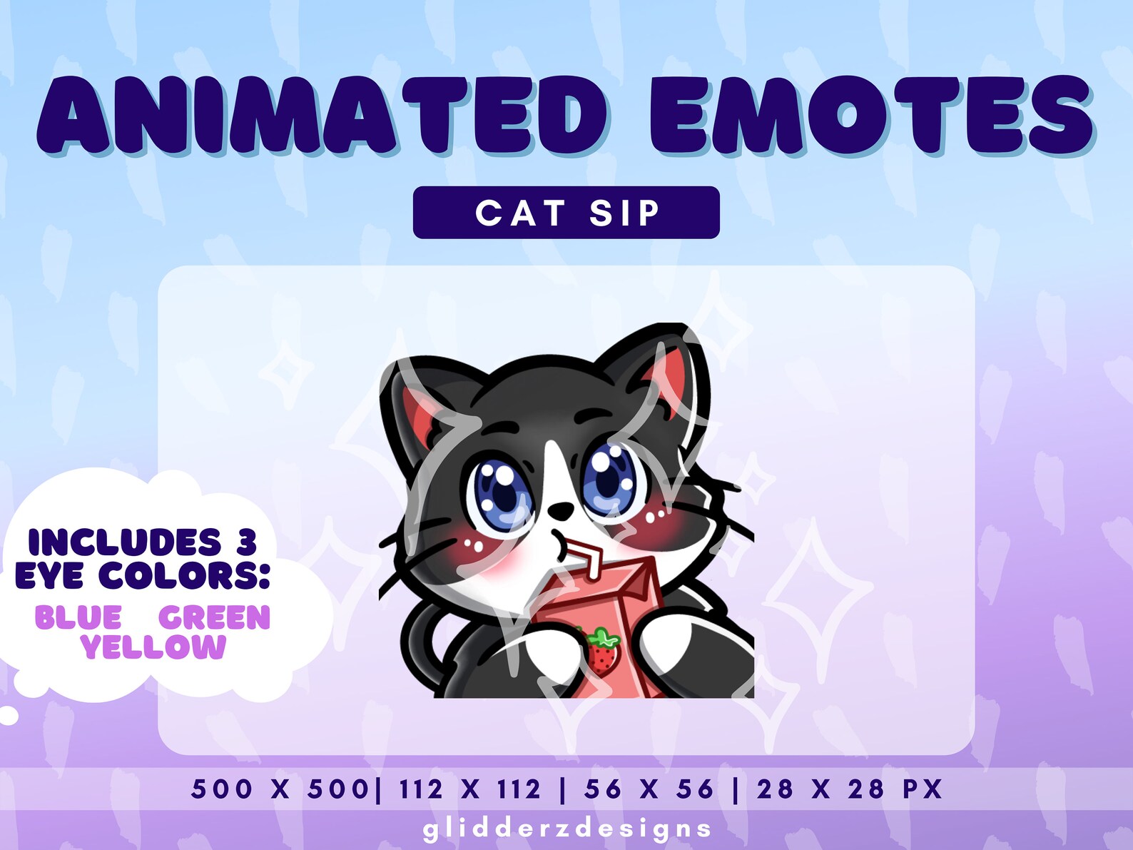 ANIMATED Sip Emote Twitch Cat Sip Animated Twitch Emote - Etsy