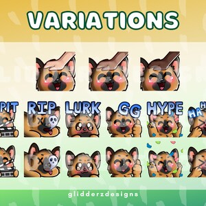 German Shepherd Emote Jumbo Pack 1 | 20 German Shepherd Twitch Emotes ...