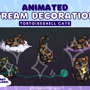 Tortoiseshell Cat Animated Stream Decorations | Tortoiseshell Cat ...