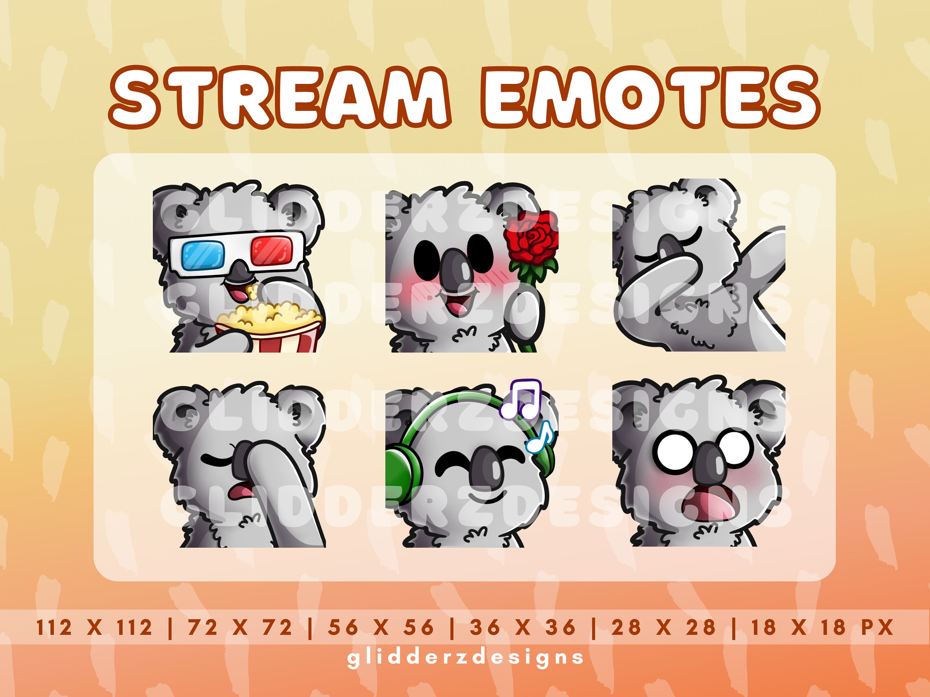 Koala Twitch Emote Jumbo Pack 2 | Koala Emotes | 24 Koala Emotes for ...