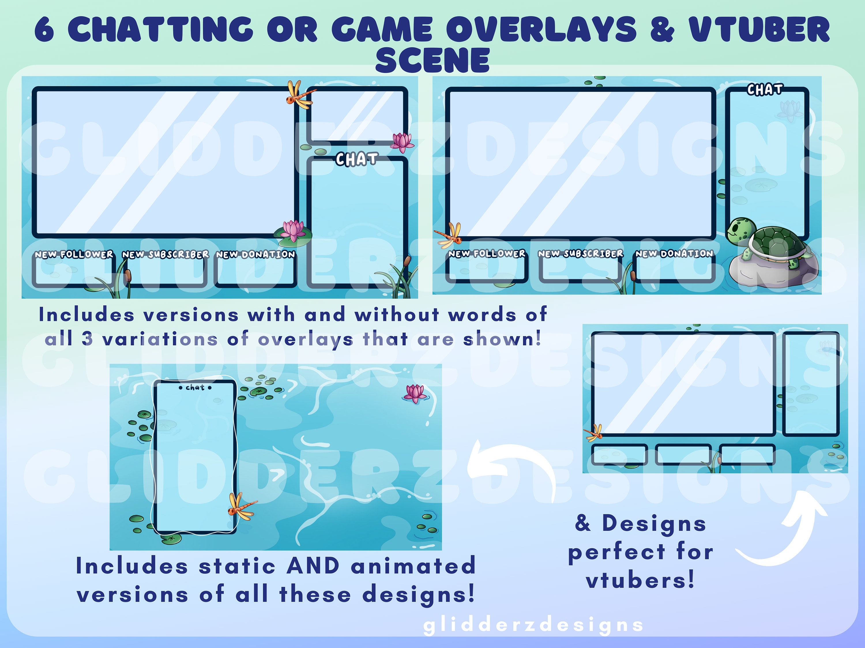 ULTIMATE Turtle Animated Twitch Package | Pond Stream Package Animated ...