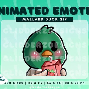 Mallard Duck Sip Animated Twitch Emote Duck Animated Emote Duck Sip ...