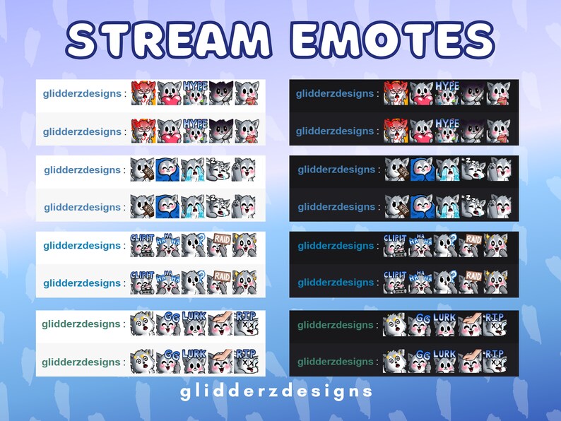 Gray Wolf Twitch Emotes JUMBO Pack 1 Cute Wolf Emotes 20 - Etsy
