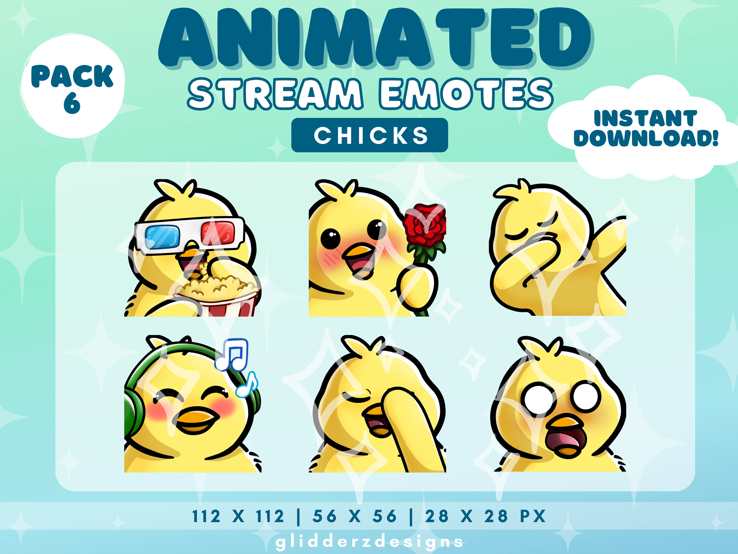 Chick Twitch ANIMATED Emotes Chick Animated Twitch Emotes - Etsy