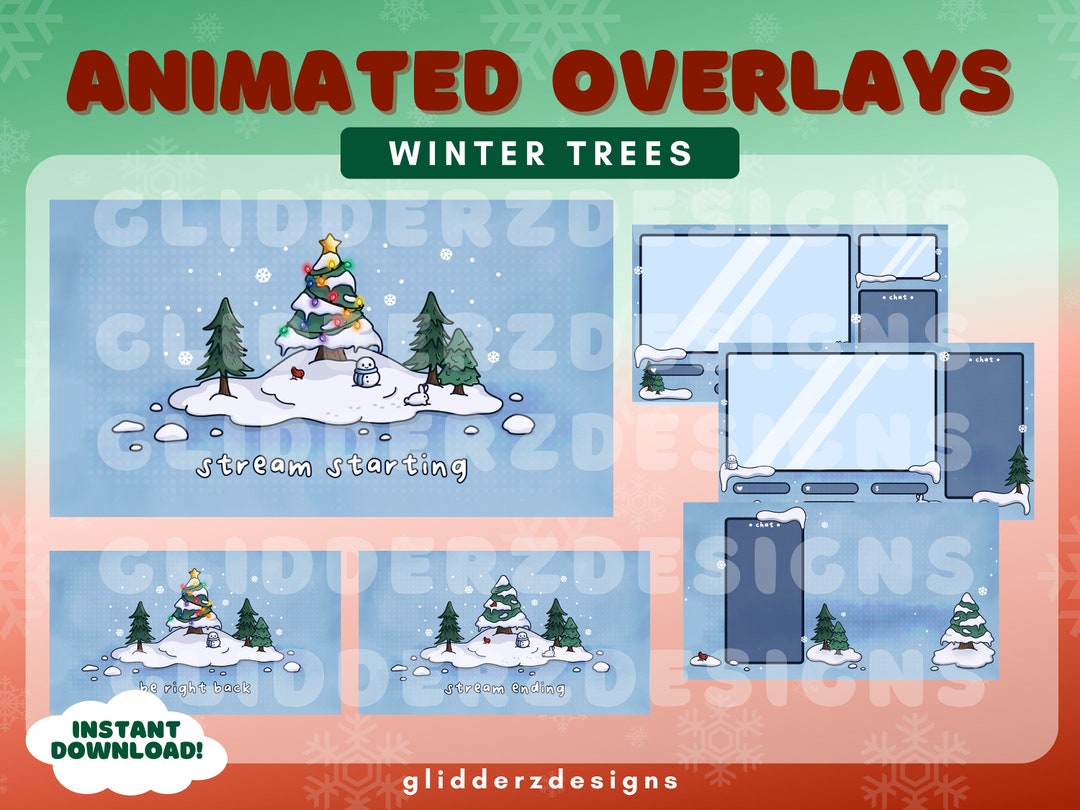 Christmas Twitch Overlay | Winter Overlay Twitch | Snowy Twitch Overlay ...