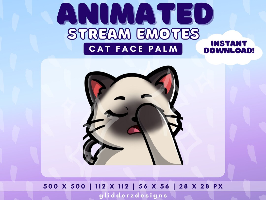 Cat Face Palm Animated Emote | Siamese Cat Face Palm Emote Animated ...