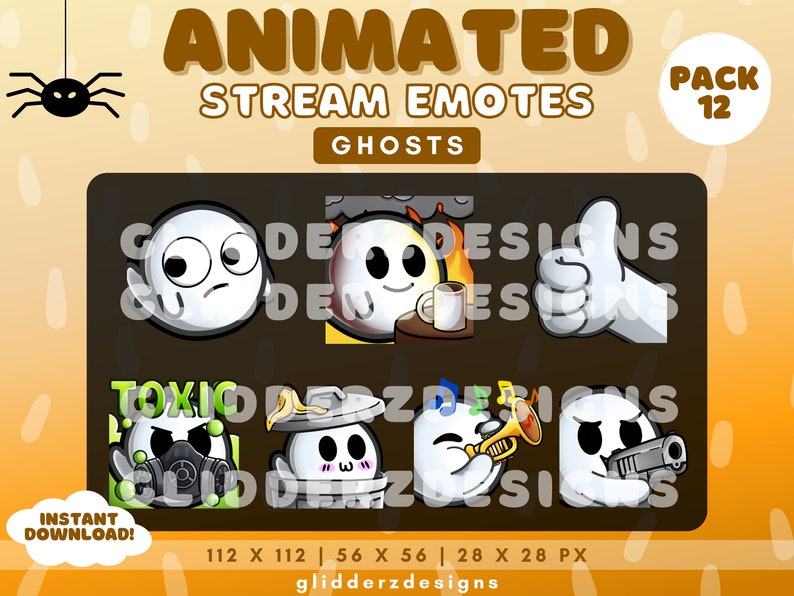 Ghost Animated Twitch Emote Pack 12 | Ghost Animated Emotes | Ghost ...