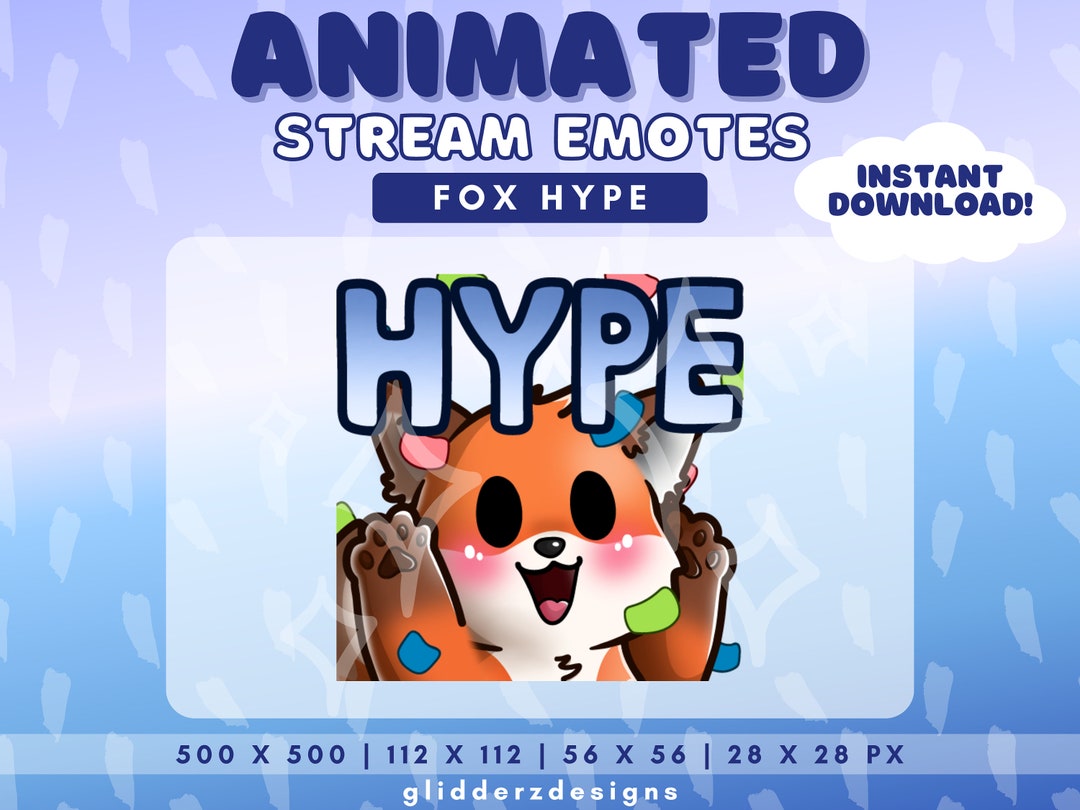 Hype Animated Twitch Emote Animated Hype Emote Orange Fox Animated ...