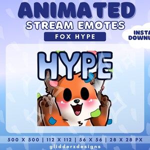 Hype Animated Twitch Emote Animated Hype Emote Orange Fox Animated ...