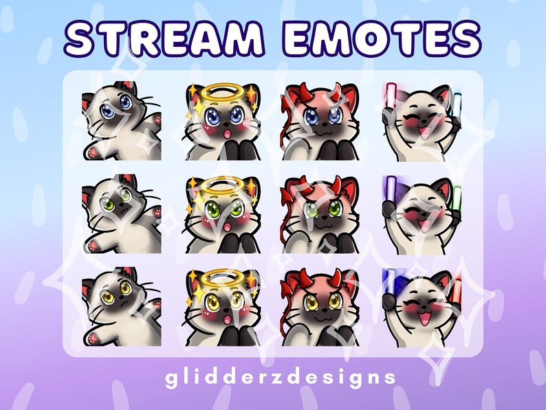 Siamese Cat Emote Jumbo Pack 2 Siamese Cat Twitch Emotes - Etsy