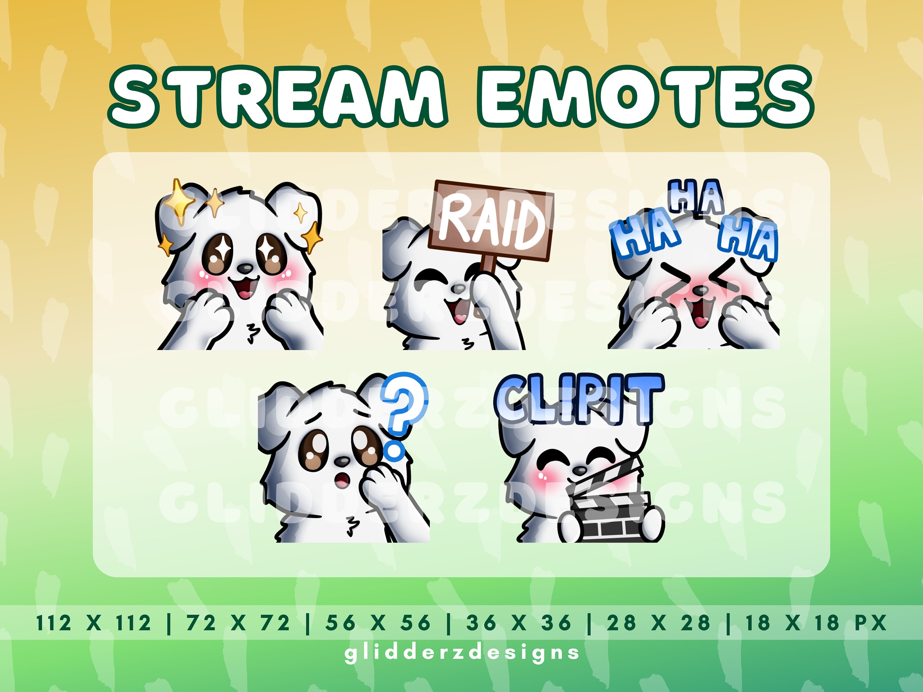 White Dog Emote Jumbo Pack 1 | 20 White Dog Twitch Emotes | Cute Puppy ...