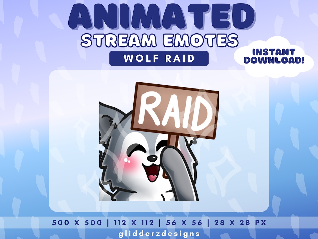 Raid Animated Emote Twitch | Wolf Animated Twitch Emote | Raid Twitch ...
