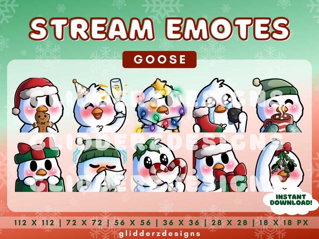 Goose Christmas Emotes | Holiday Twitch Emotes | Goose Twitch Emote 10 ...