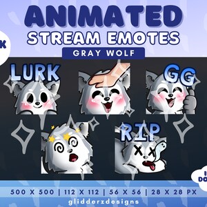 Wolf Animated Emote Pack 4 Wolf Animated Discord Emotes - Etsy