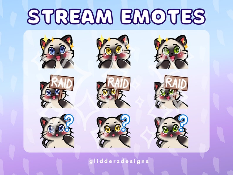 Gato ANIMADO Twitch Emotes / Gato Siamés Emote Twitch / Gato - Etsy México