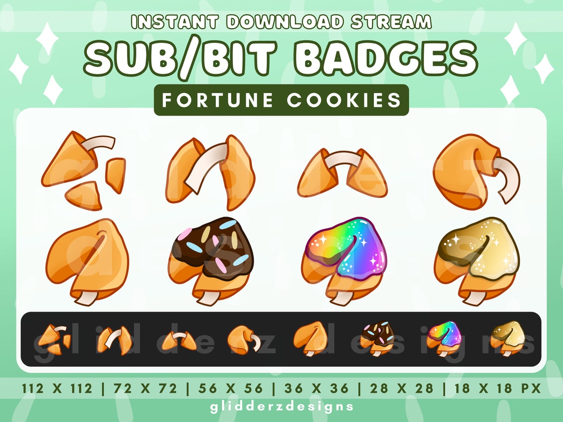 Cookie Twitch Sub Badge | Fortune Cookie Stream Badge | Twitch Fortune ...
