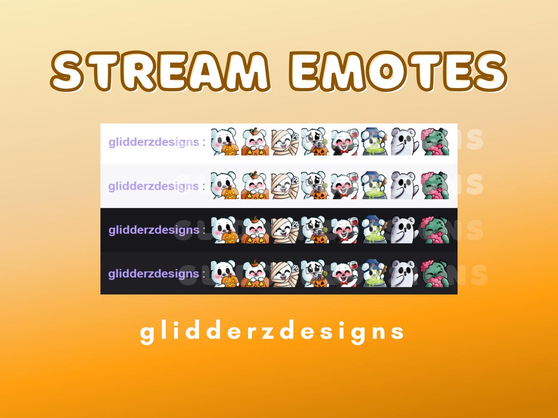 Polar Bear Halloween ANIMATED Emotes | 8 Animated AND Static Bear ...