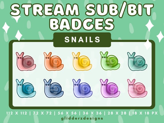 Snail Sub Badge Twitch Snail Stream Badge Snail Badge - Etsy