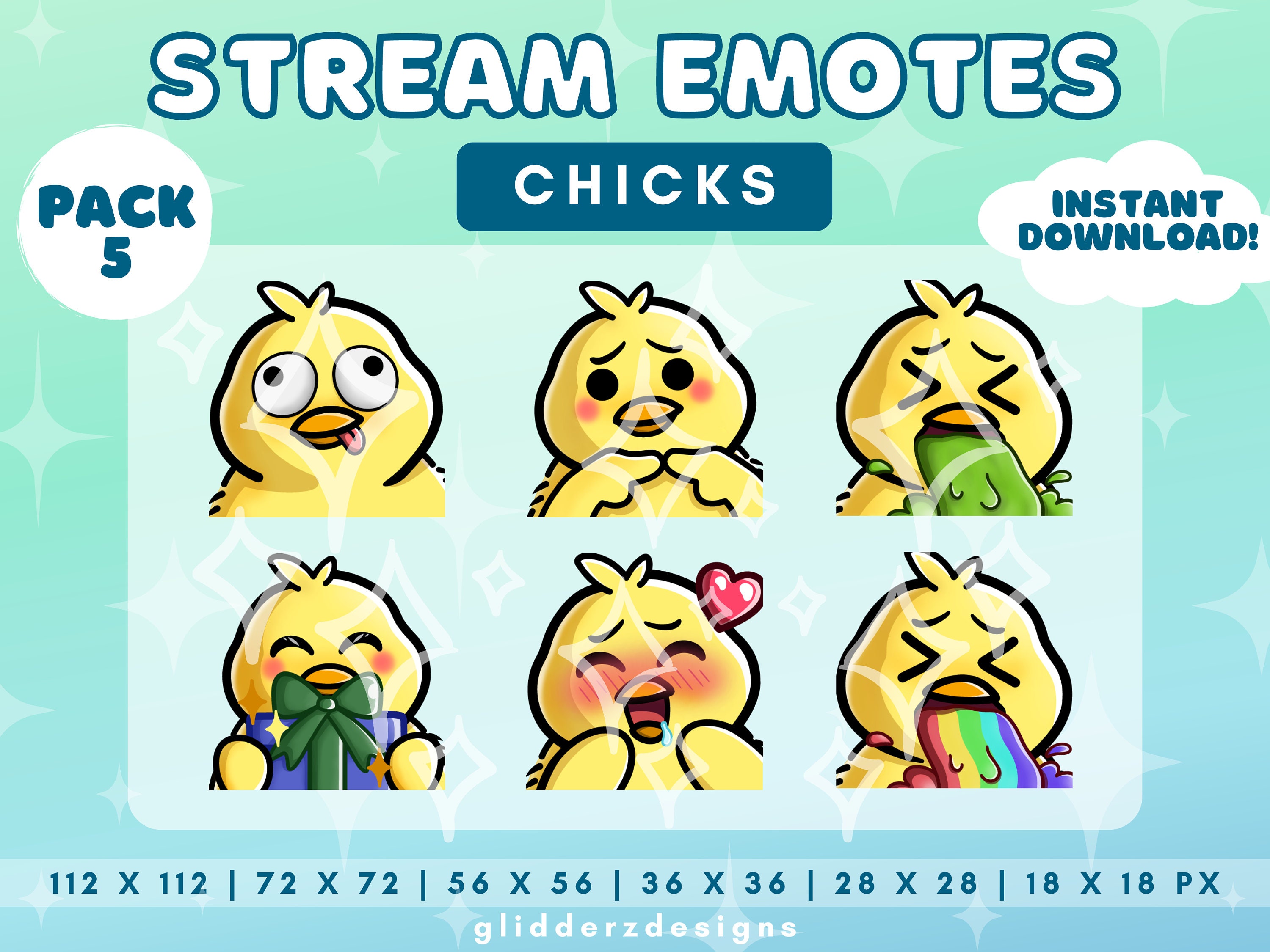 Chick Twitch Emote Jumbo Pack 2 Cute Chick Emotes Chicken - Etsy Australia