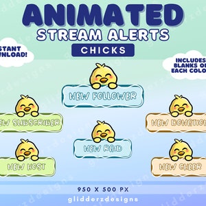 ANIMATED Twitch Alerts Chicks | Chick Alerts Twitch | Chick Stream ...
